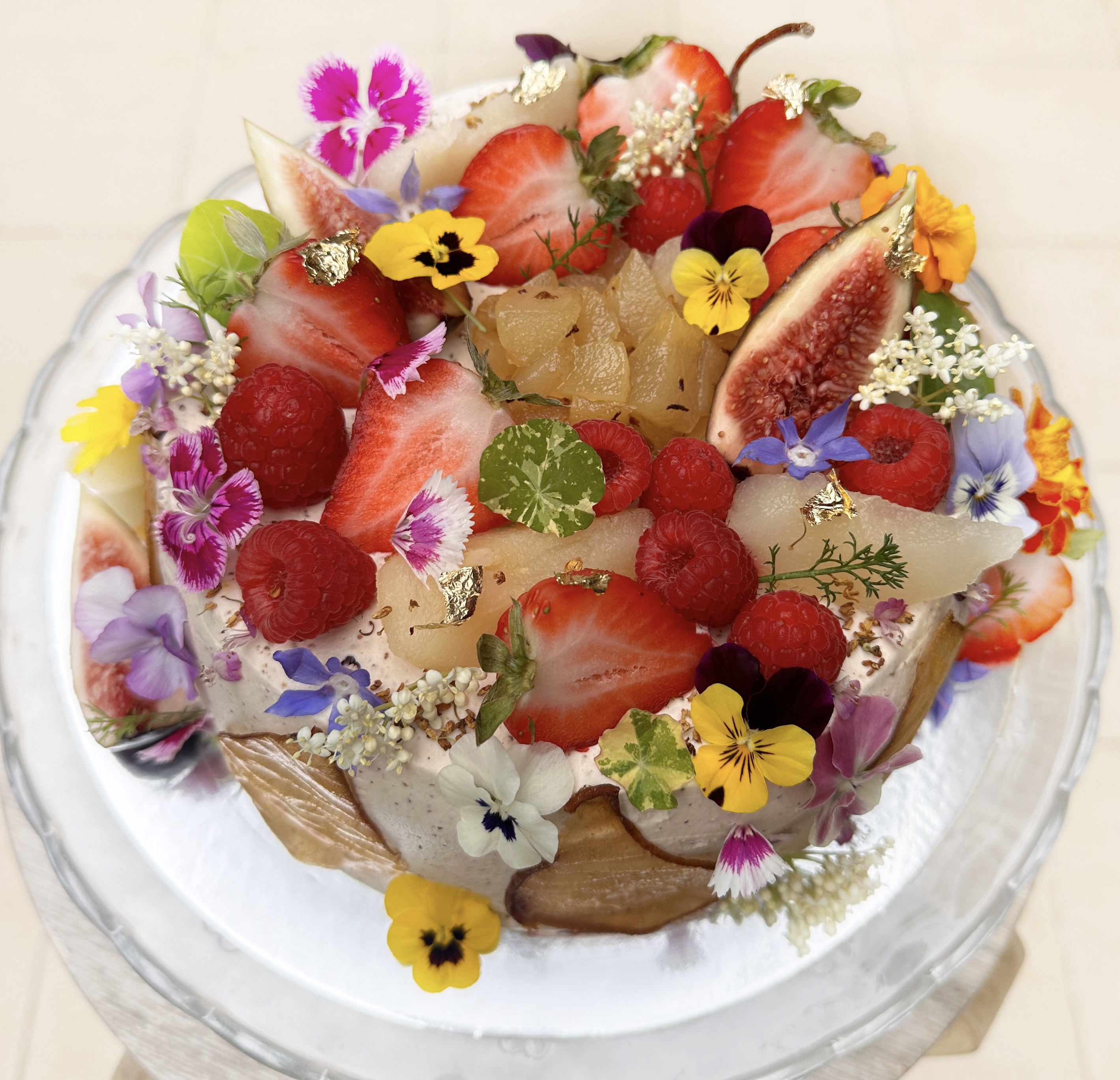 Honey Pear Osmanthus Chiffon Cake - Sophie Bakes